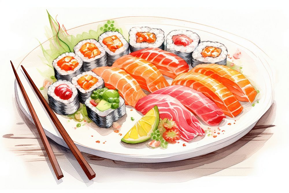 Sushi plate food meal. AI | Free Photo - rawpixel