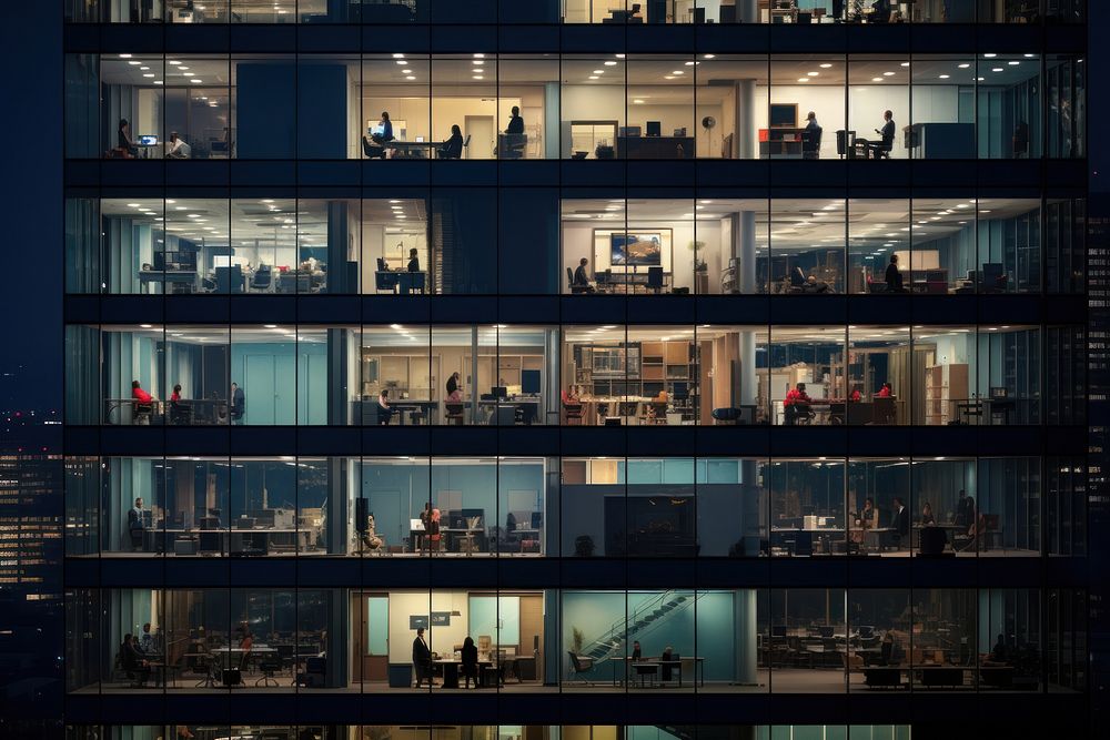 Building architecture metropolis lighting. AI | Free Photo - rawpixel