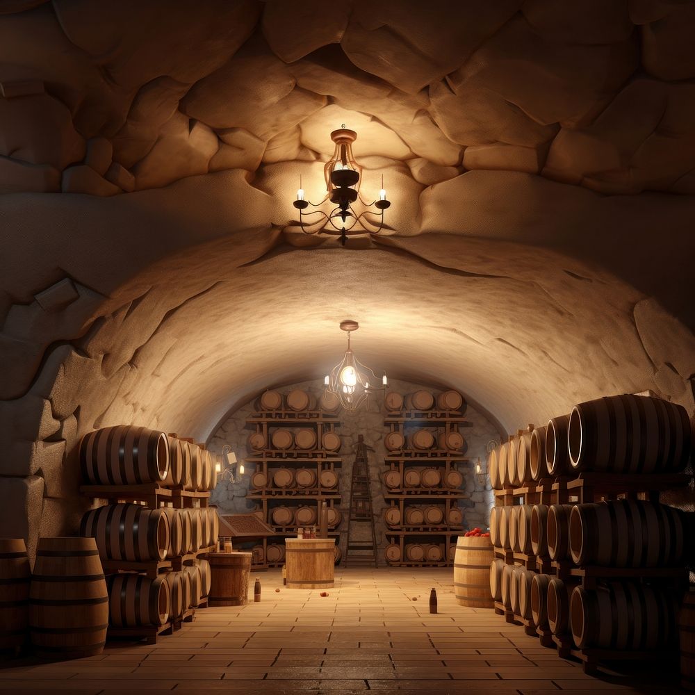 Wine cellar architecture wine cellar. | Free Photo Illustration - rawpixel