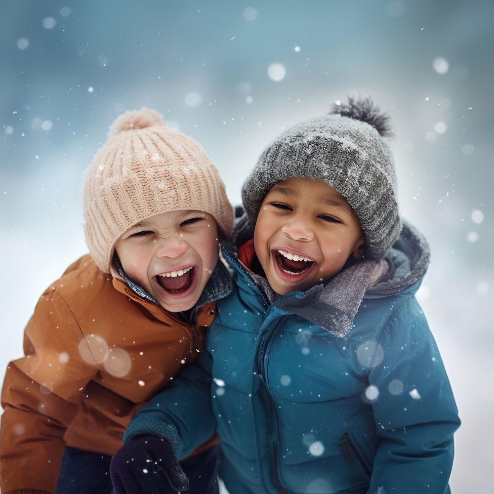 Snow laughing portrait outdoors. AI | Free Photo - rawpixel