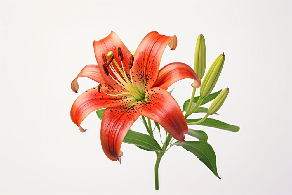 Flower plant lily white background. | Free Photo - rawpixel