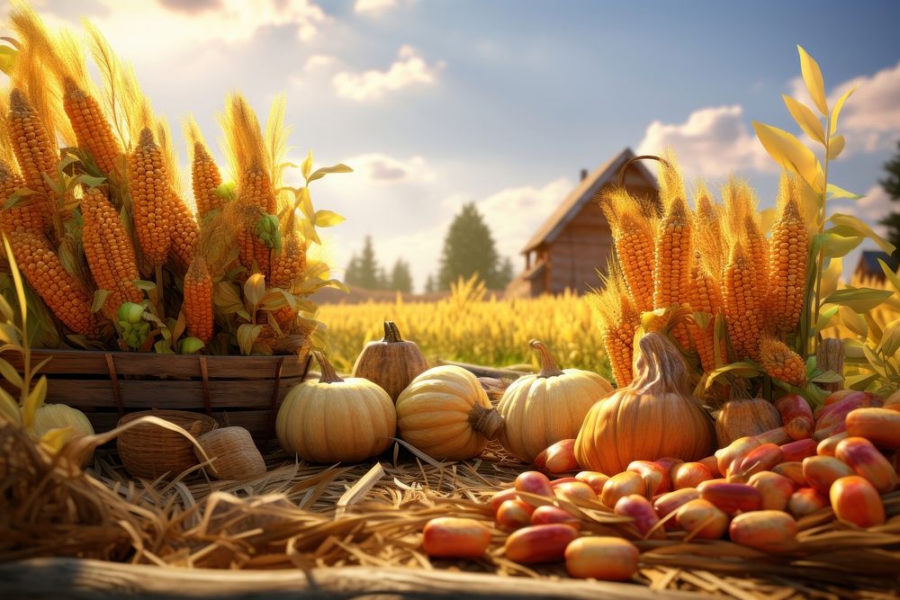 Harvest landscape vegetable outdoors. AI | Free Photo Illustration ...