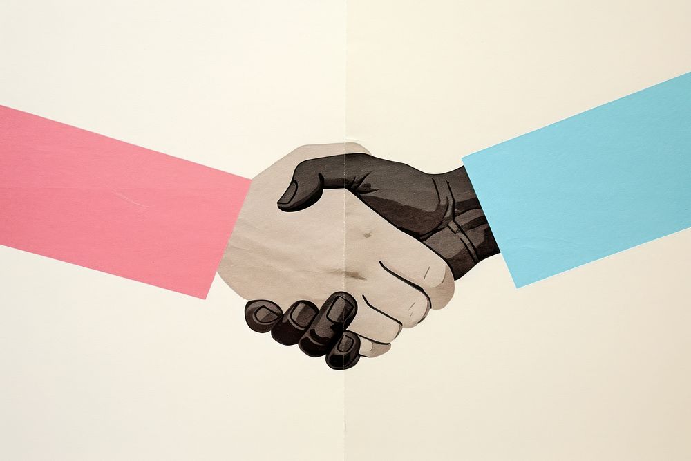 Handshake paper creativity agreement. AI | Free Photo Illustration ...