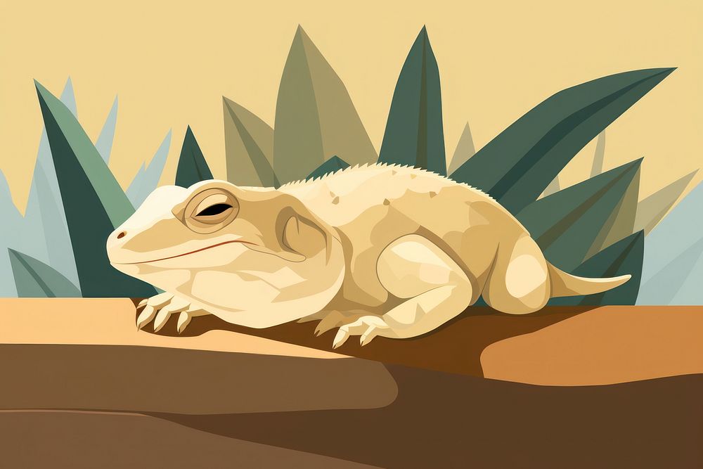 Sleeping Lizard lizard reptile animal. | Free Photo Illustration - rawpixel