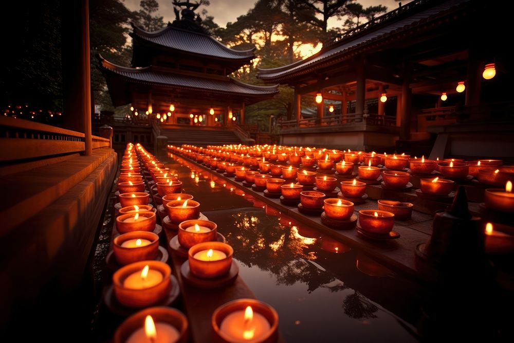 Candle temple spirituality architecture. AI | Free Photo - rawpixel