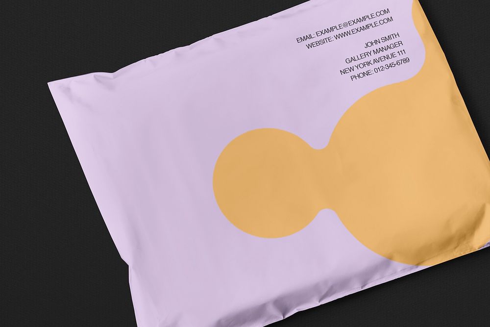 Plastic parcel bag, product packaging | Premium PSD Mockup - rawpixel