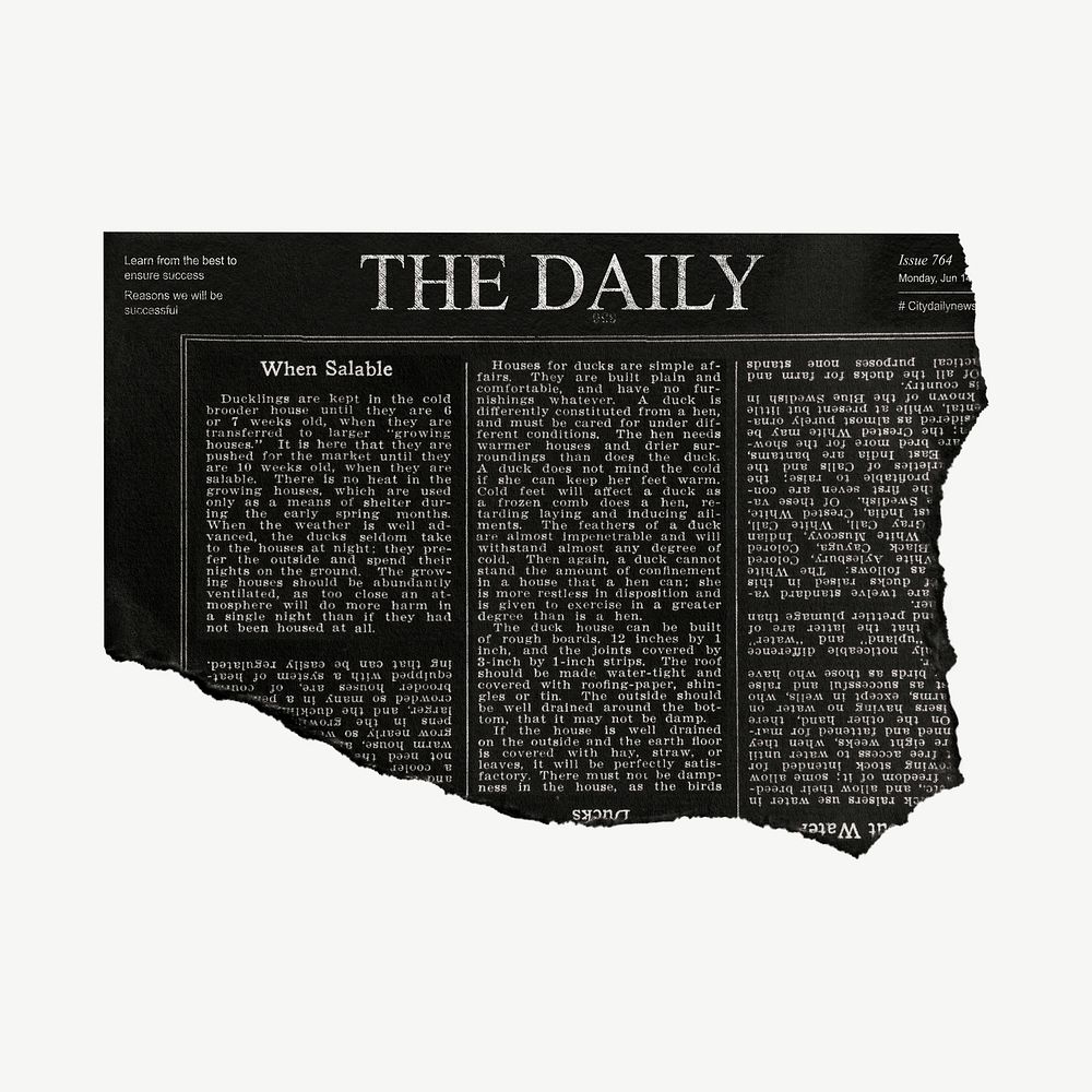 Ripped vintage newspaper, black collage | Premium PSD - rawpixel