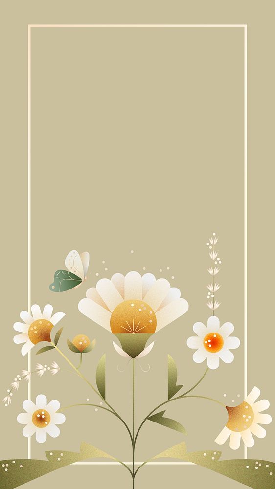 Beige daisy floral iPhone wallpaper | Premium Photo - rawpixel