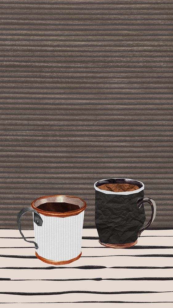 Morning coffee aesthetic phone wallpaper, | Premium Photo Illustration ...