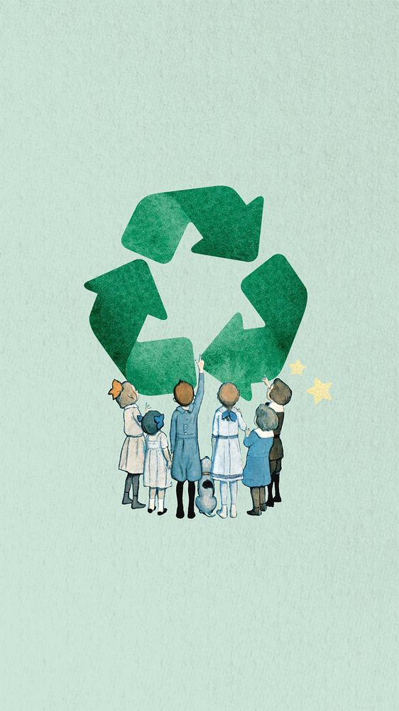 Recycle symbol phone wallpaper, | Premium Photo - rawpixel