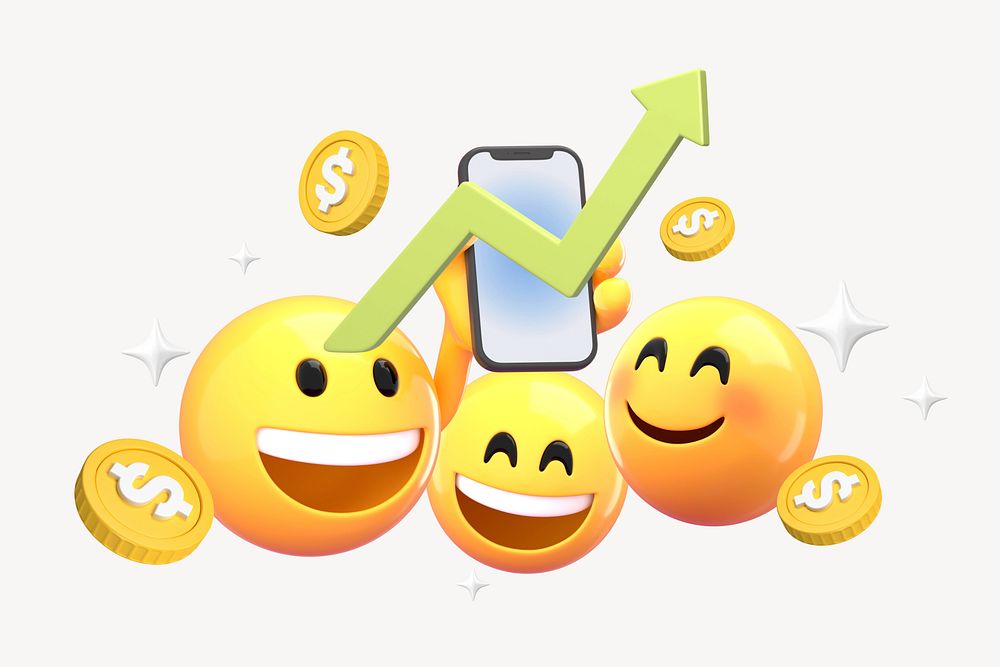 Online investing emoji, 3D emoticon | Premium Photo - rawpixel