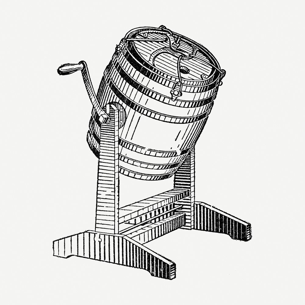 Butter churn hand drawn illustration, | Premium Photo Illustration ...