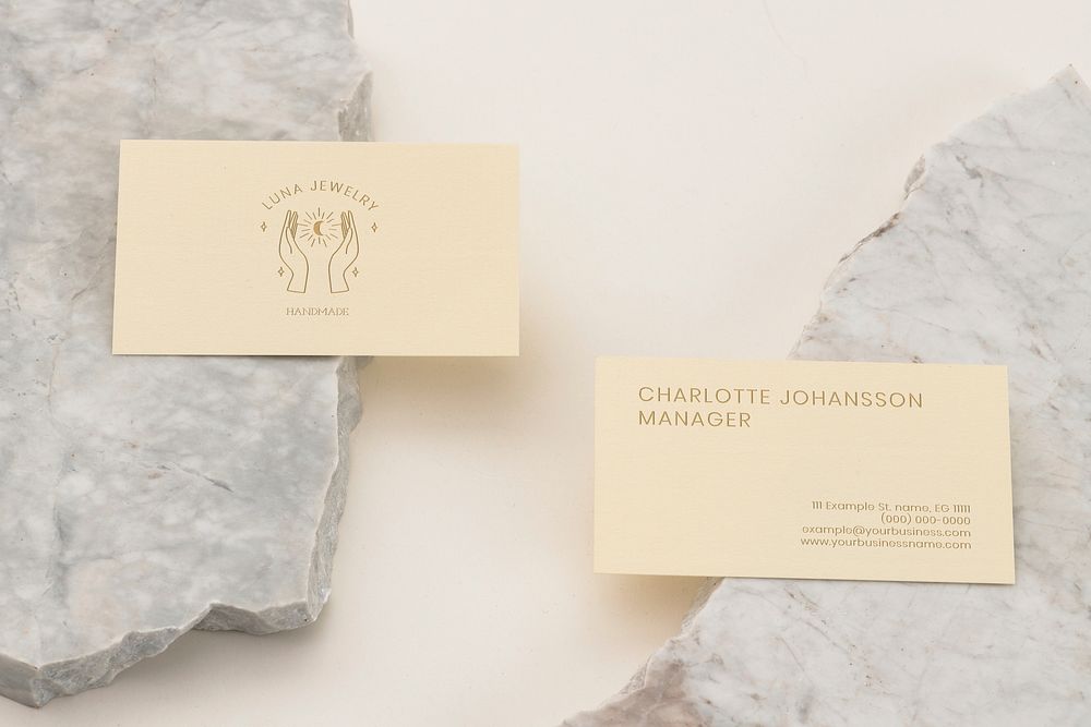 Beige name cards, aesthetic corporate | Free Photo - rawpixel