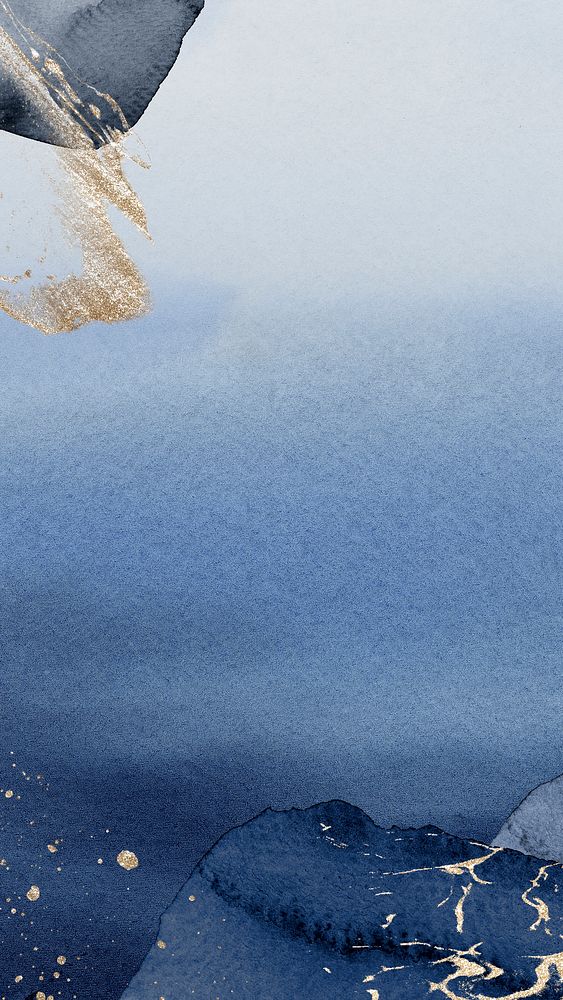 Aesthetic blue mobile wallpaper, watercolor | Free Photo - rawpixel