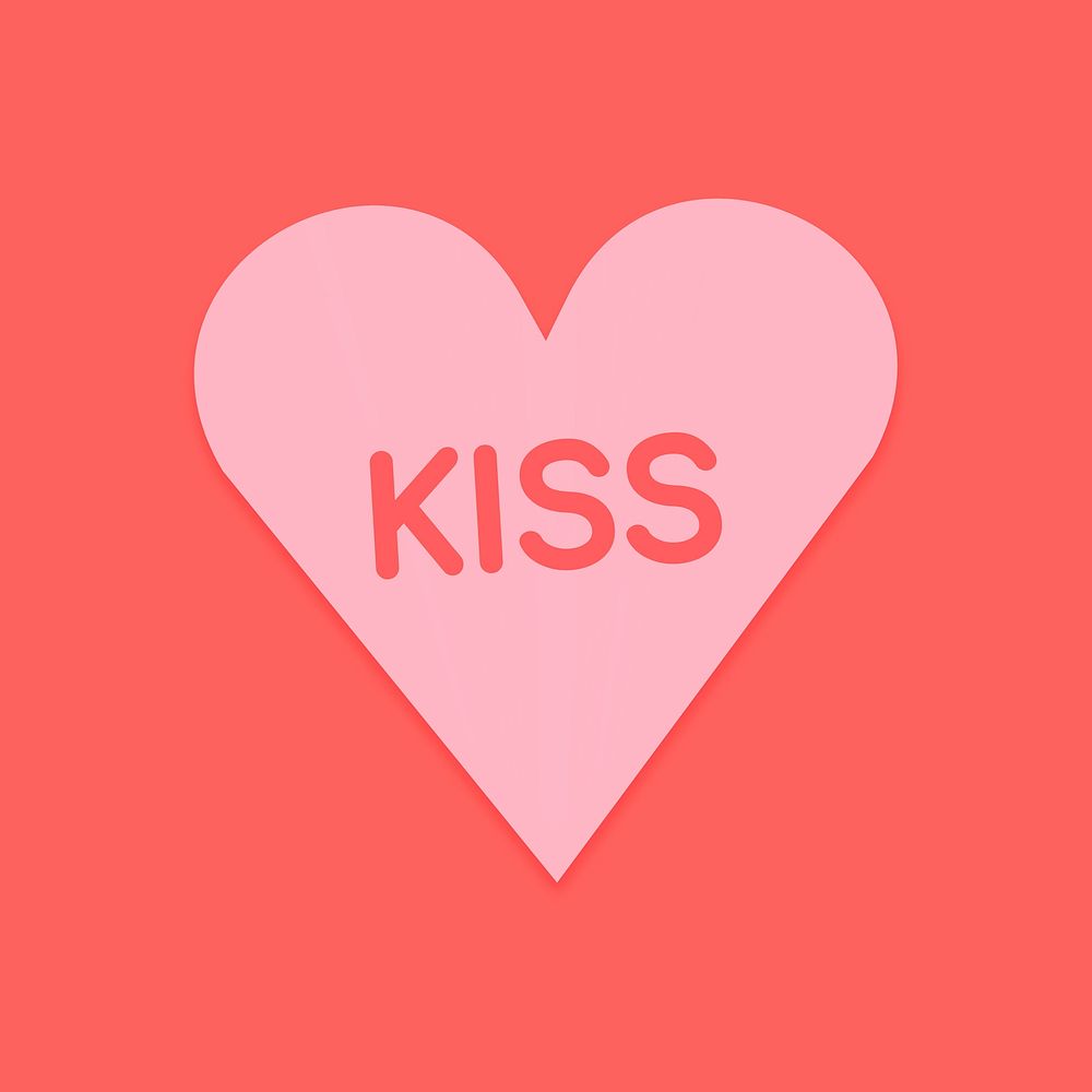 Heart shape vector stickers, kiss | Premium Vector - rawpixel