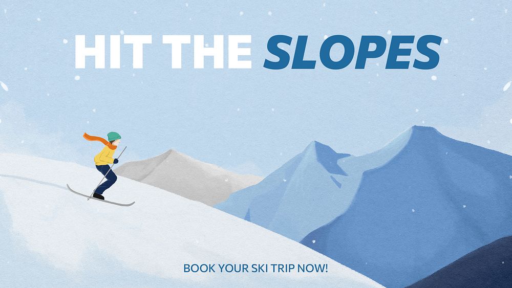 Winter skiing blog banner template, | Premium PSD Template - rawpixel