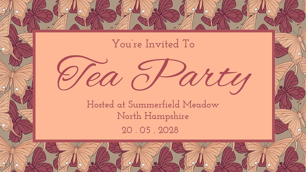 Tea party Powerpoint presentation template, | Premium PSD Template ...