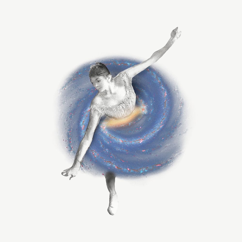Dancing ballerina, spiral nebula remix | Premium PSD Illustration ...