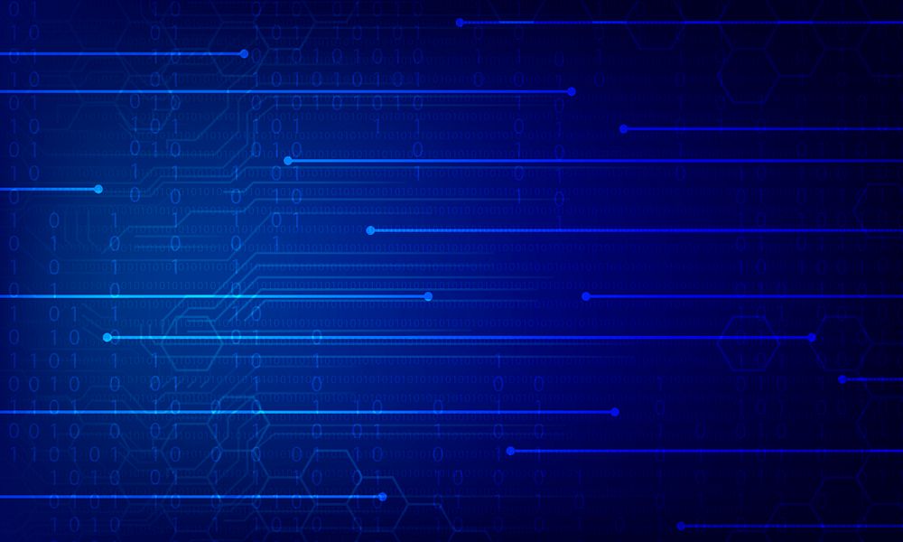 Blue technology and data background | Premium PSD - rawpixel