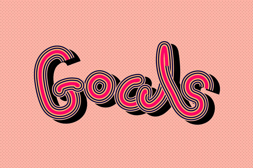 Handwritten Goals pink vector peachy | Free Vector - rawpixel