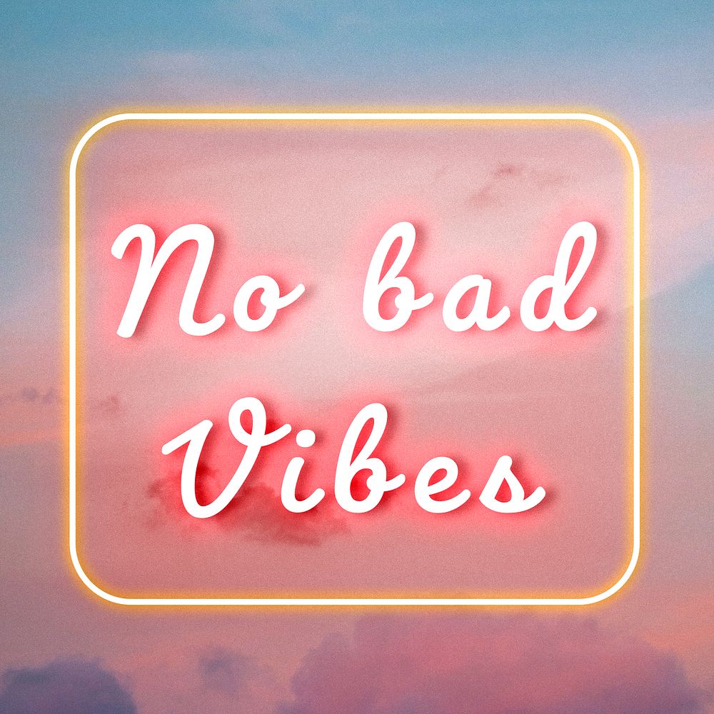 No bad vibes neon light | Free Photo - rawpixel