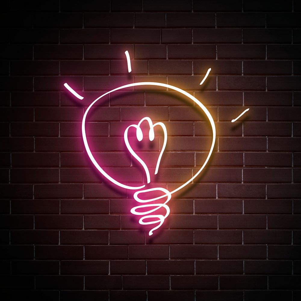 Rainbow led bulb doodle glow | Free PSD - rawpixel