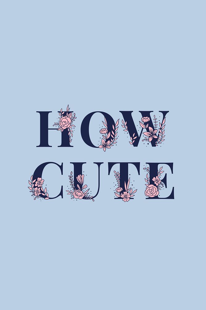 How Cute word typography vector | Free Vector - rawpixel