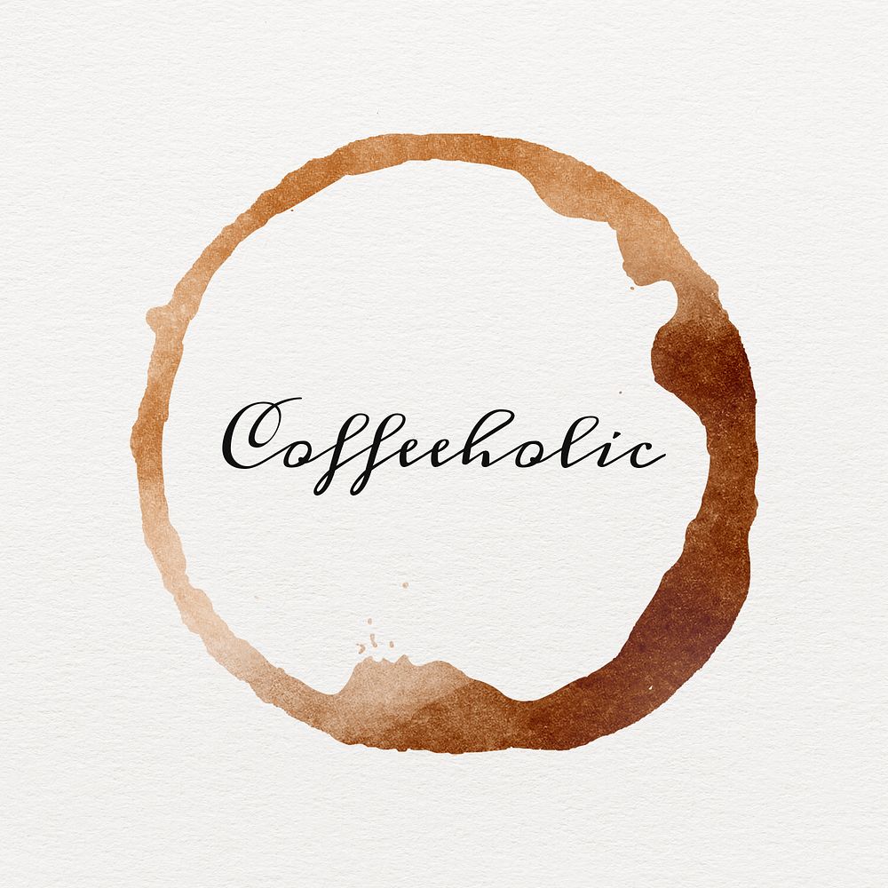 Word coffeeholic on a brown | Free Photo - rawpixel