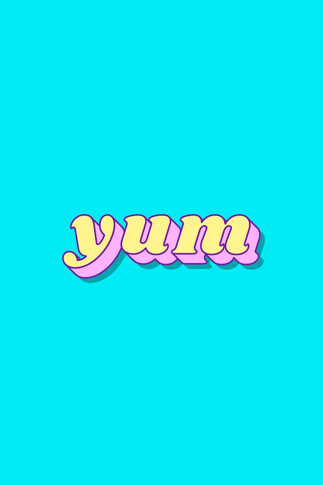 Yum word bold typography vector | Free Vector - rawpixel