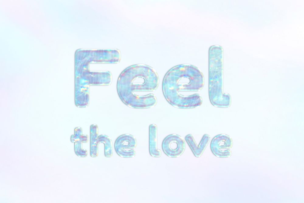 Holographic typography feel the love | Free Photo - rawpixel