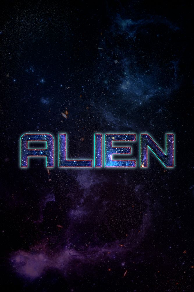 ALIEN word typography blue text | Free Photo - rawpixel
