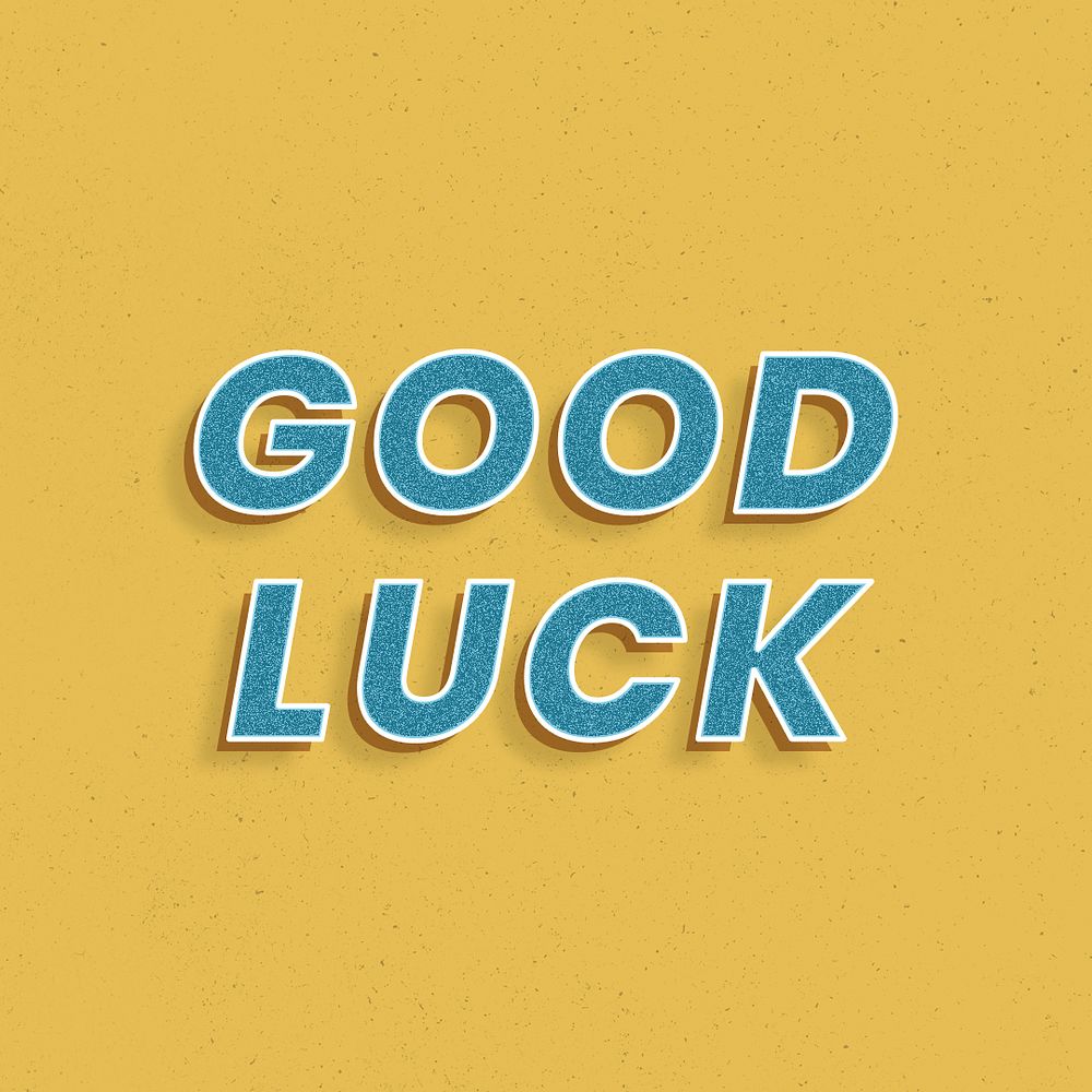 Retro good luck text psd | Free PSD - rawpixel