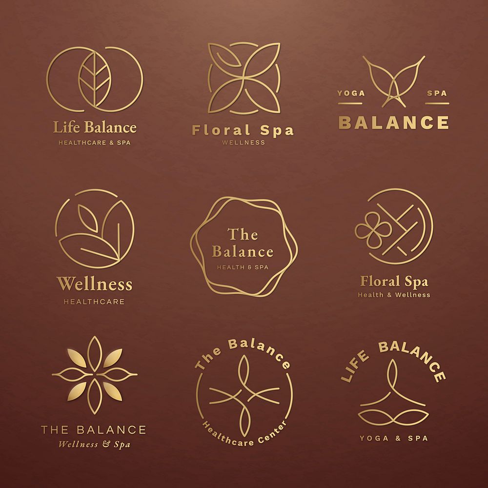 Golden logo for health and | Free Photo - rawpixel