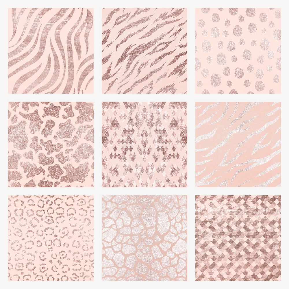 Pink animal print patterns set | Premium PSD - rawpixel