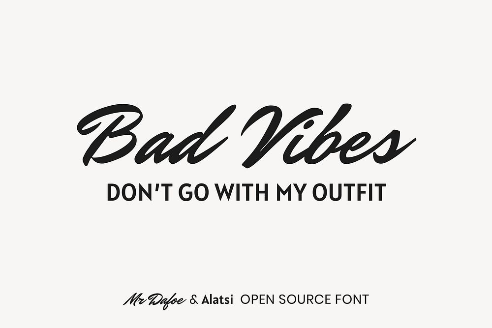 Mr Dafoe & Alatsi open | Free Font Add-on - rawpixel