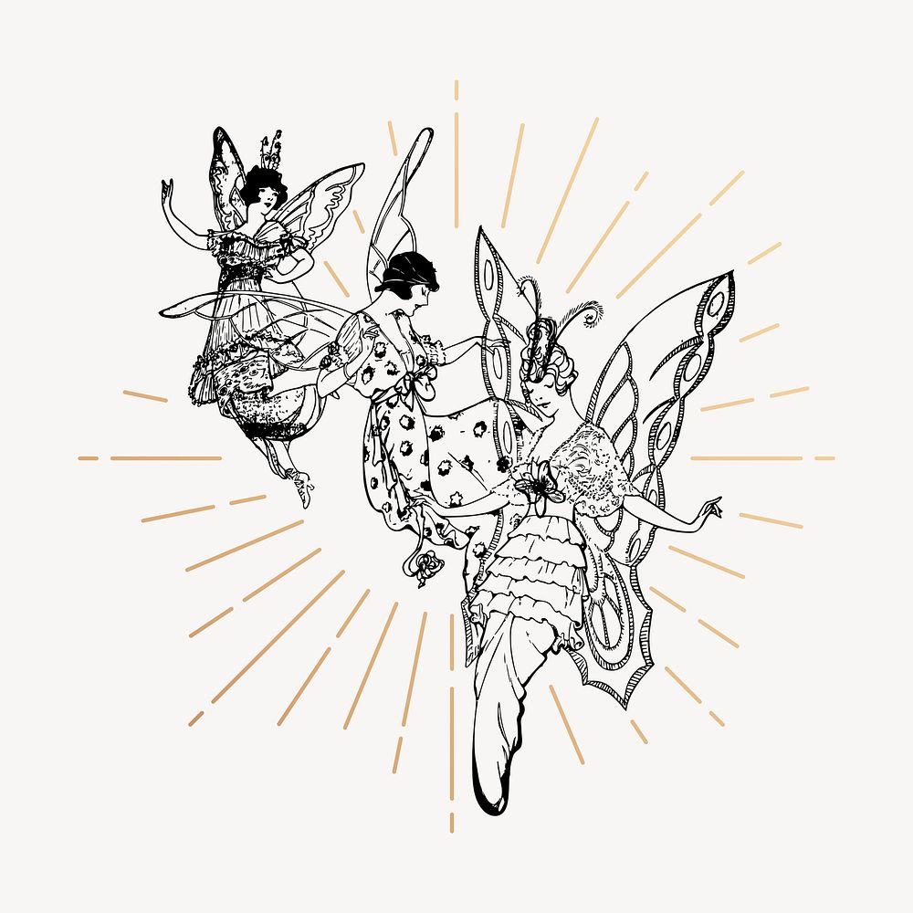 Magical fairies drawing, vintage mythical | Free Photo Illustration ...