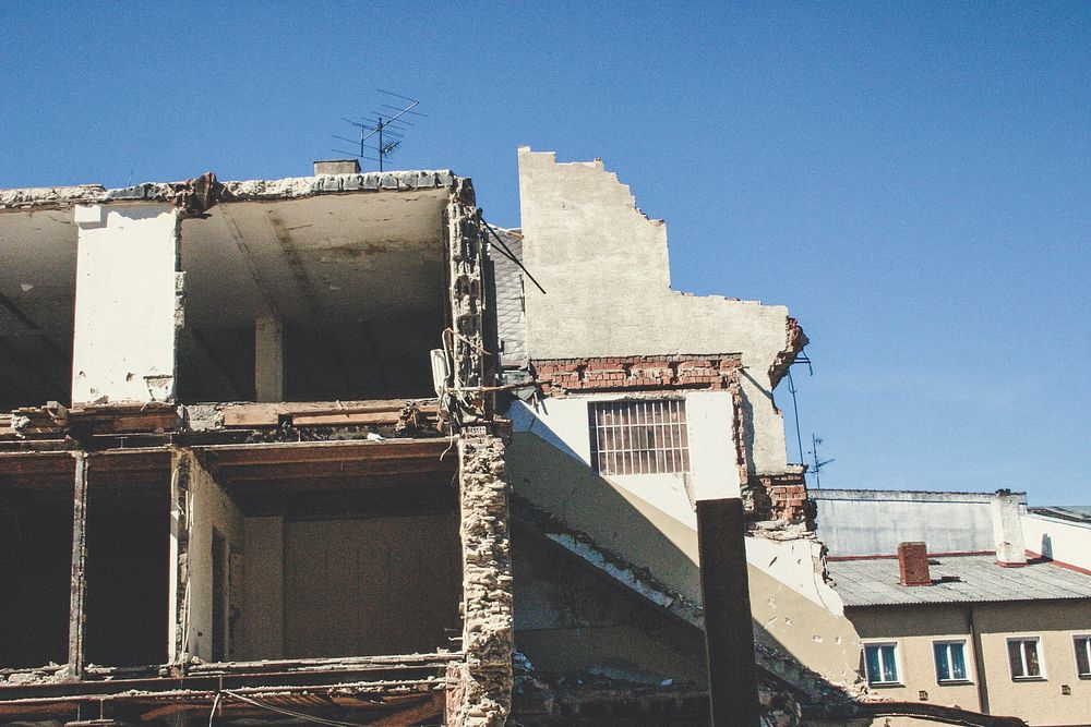 Partially destroyed house building | Free Photo - rawpixel