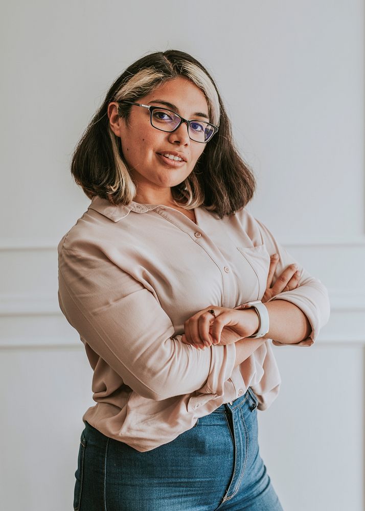 Empowering woman standing by a white | Premium Photo - rawpixel