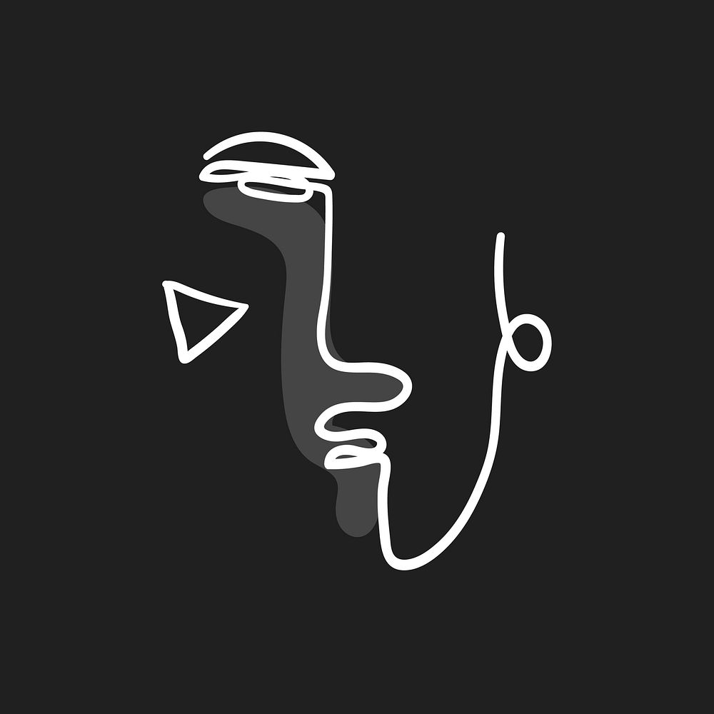 Minimal face line art vector | Premium Vector - rawpixel