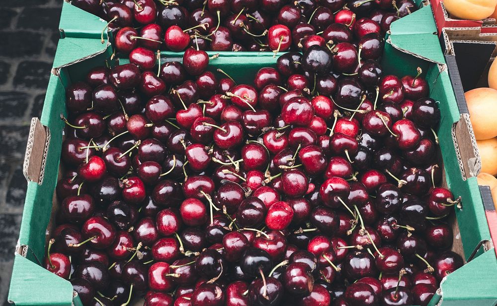 Red cherries at the market | Free Photo - rawpixel