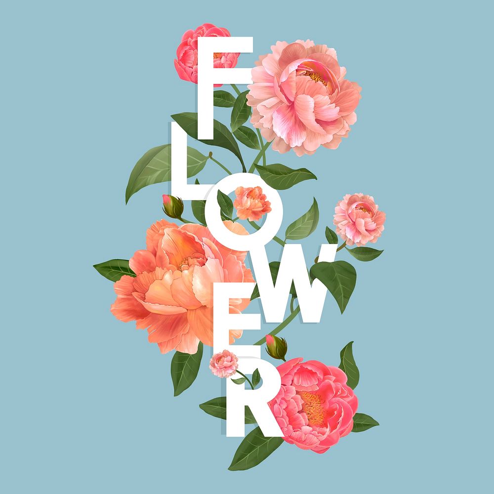 Beautiful blooming flowers design vector | Premium Vector - rawpixel