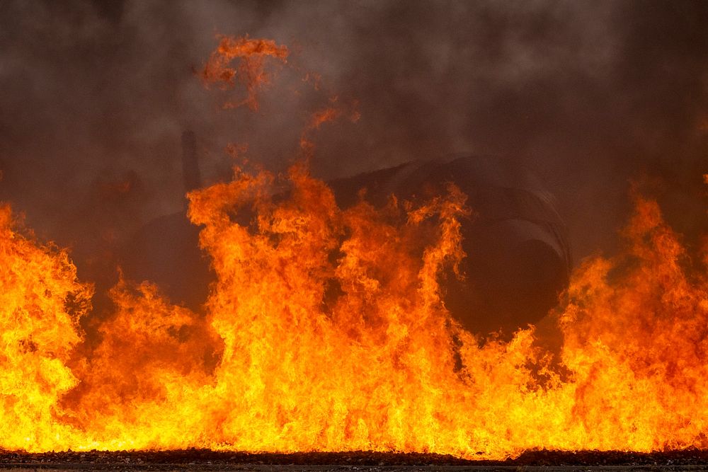 An aircraft fire training simulator | Free Photo - rawpixel