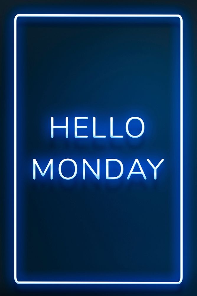 Hello Monday frame neon border | Free Photo - rawpixel