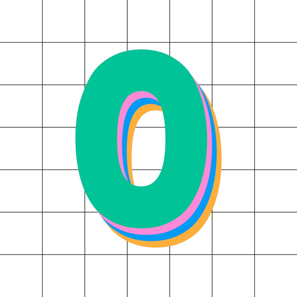 3D number zero font | Free PSD - rawpixel