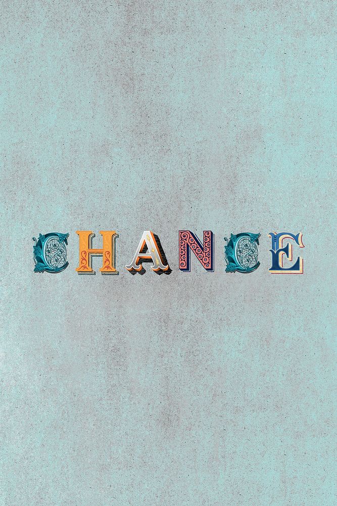 Chance word western font typography | Free Photo - rawpixel