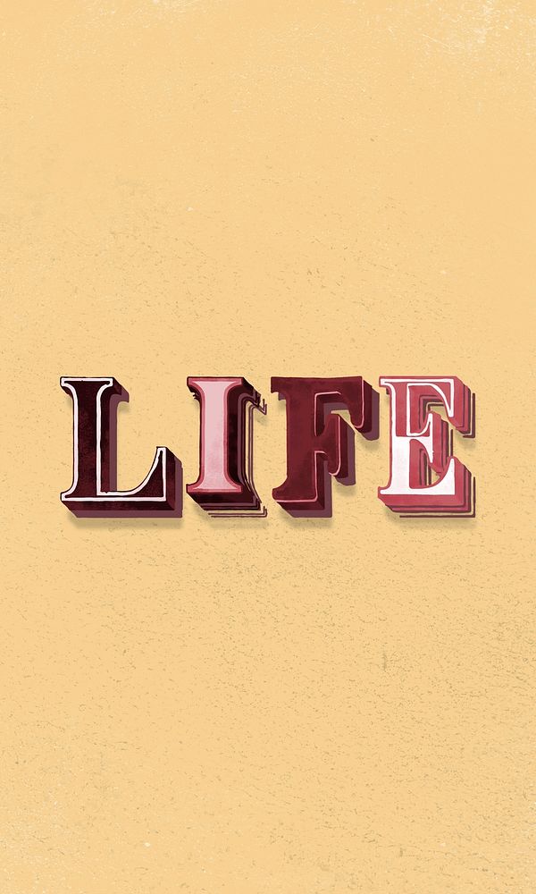 Life word design vintage text | Free Photo - rawpixel