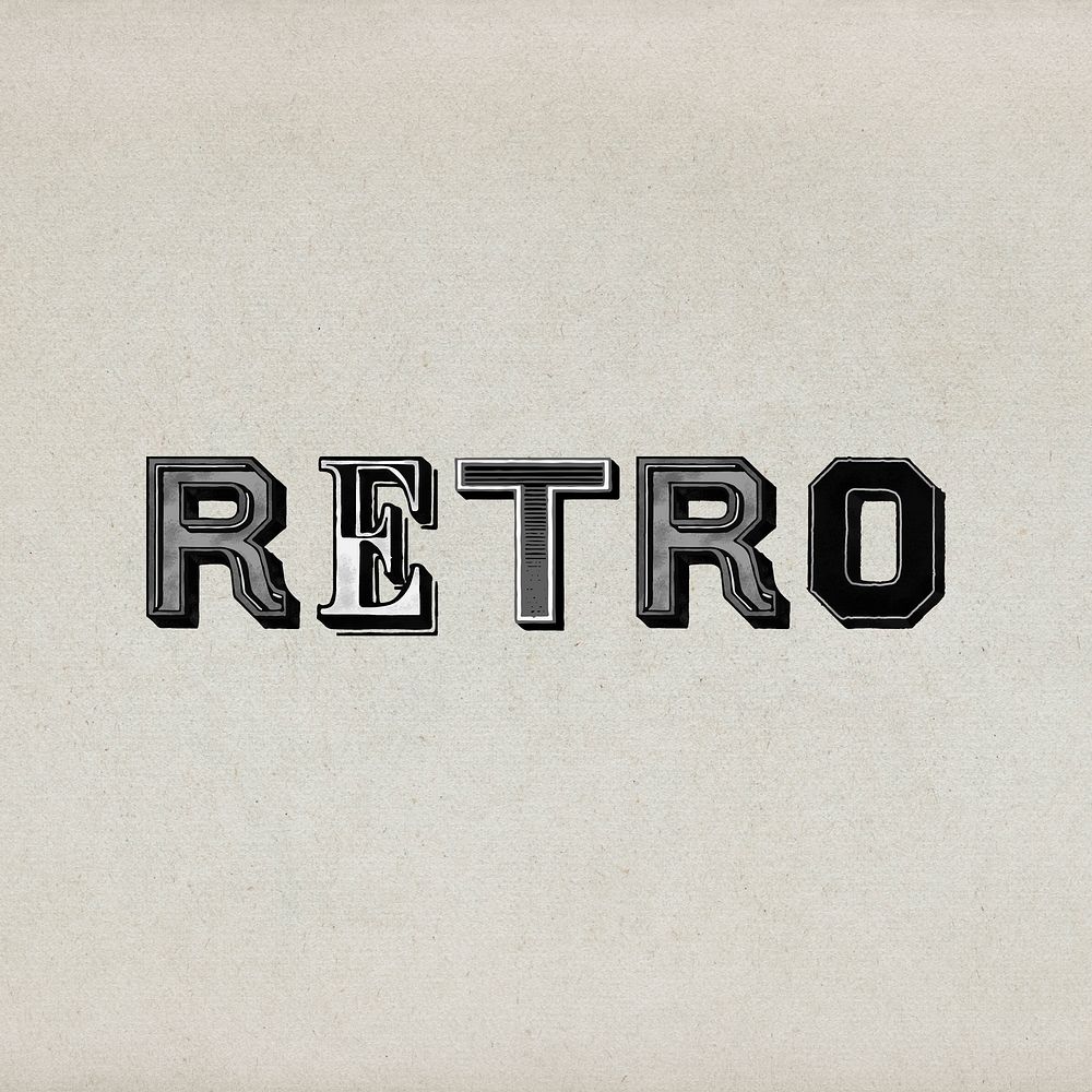 Retro text 3d word design | Free PSD - rawpixel