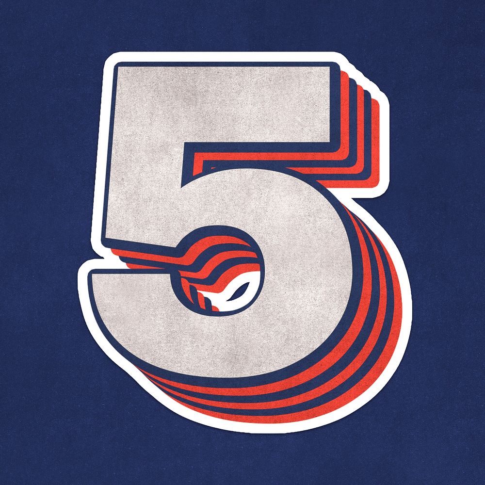 Number five layered text effect | Free PSD - rawpixel
