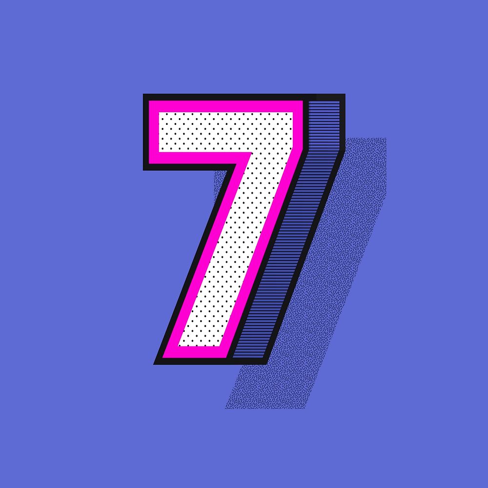 Number 7 3D halftone effect | Free Photo - rawpixel