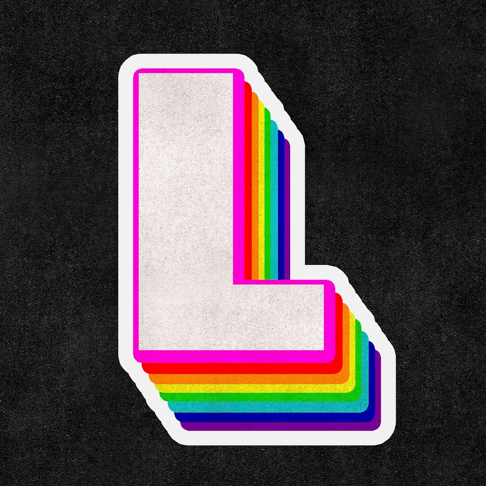 Letter l psd rainbow typography | Free PSD - rawpixel